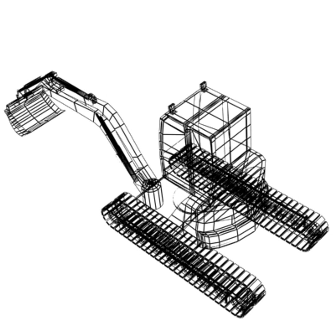3d Compact Excavator Model
