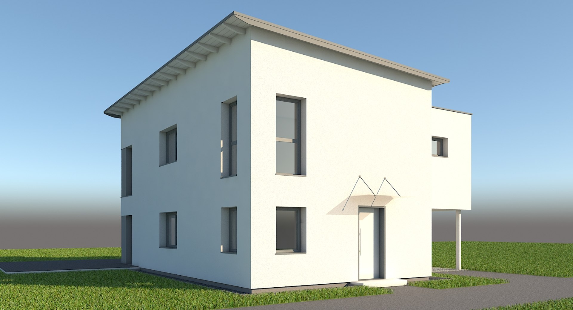 3d Obj Modern Single Family Home