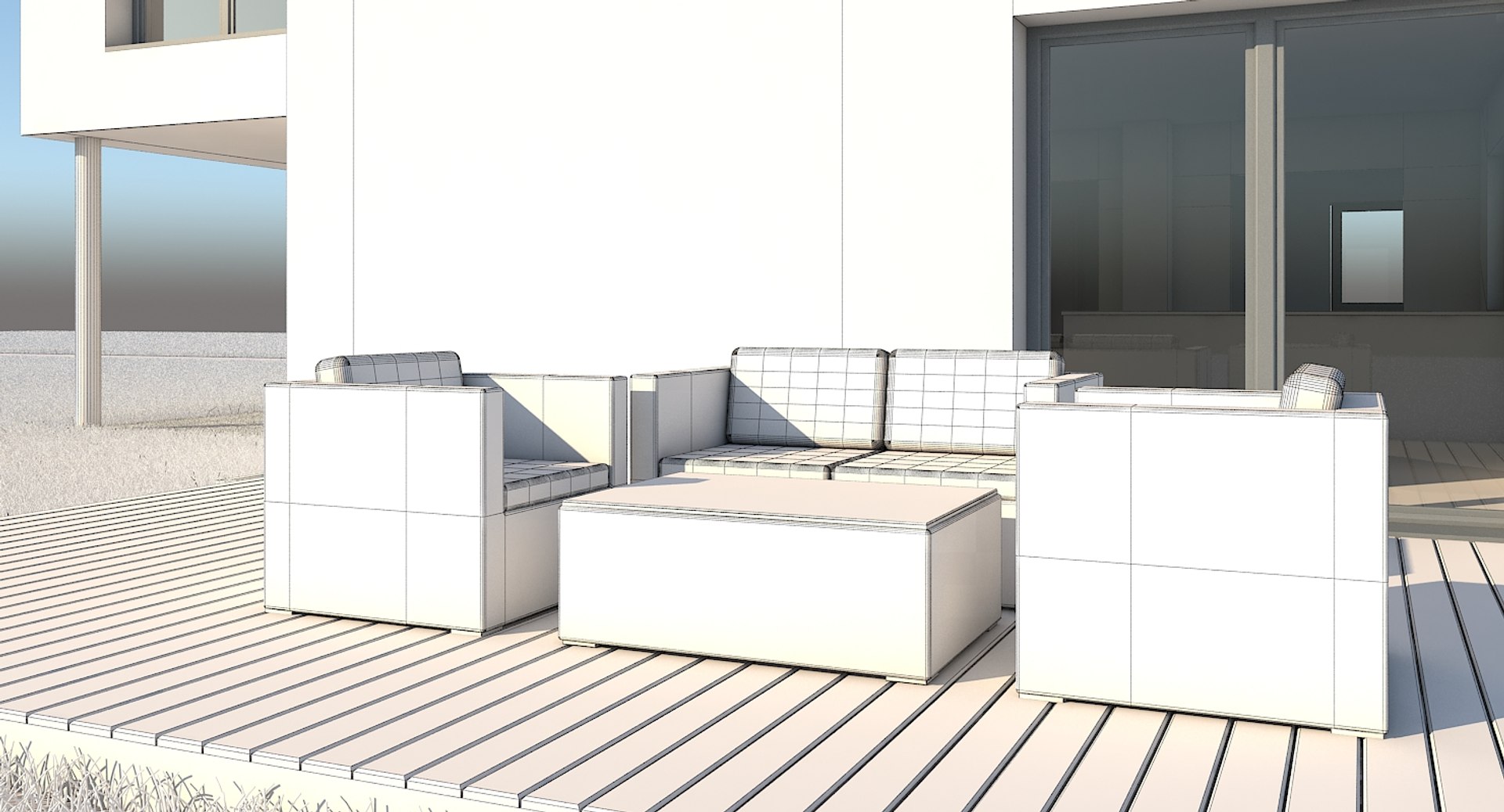 3d Obj Modern Single Family Home