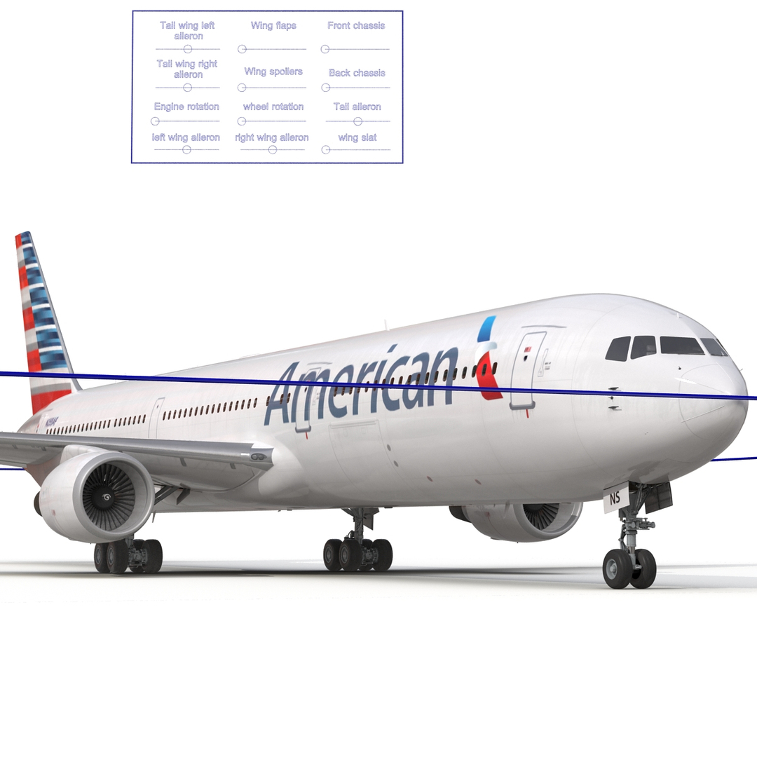 boeing 767 400er american airlines 3d max