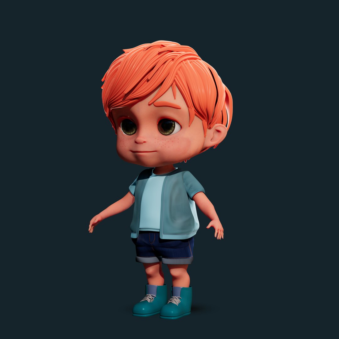 Cartoon Boy NoRig 3D model - TurboSquid 2180019