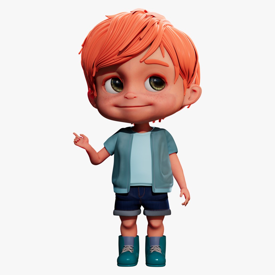 Cartoon Boy NoRig 3D model - TurboSquid 2180019