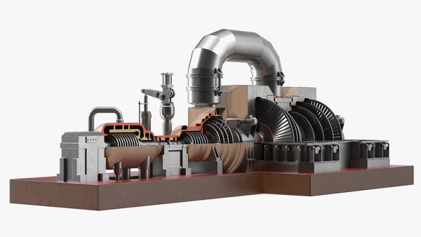 Animated Steam Turbine Generator Battery And Generator Voltage The