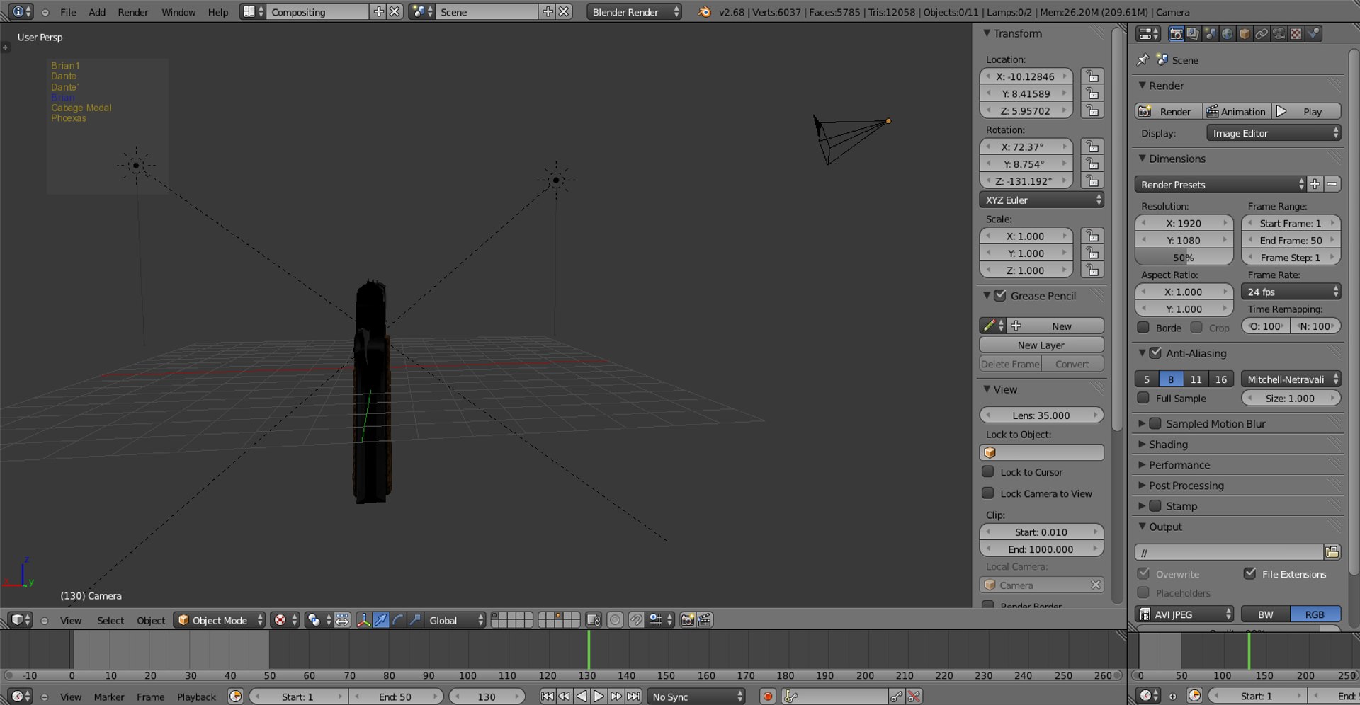 3d M1911 Firing Animation Model