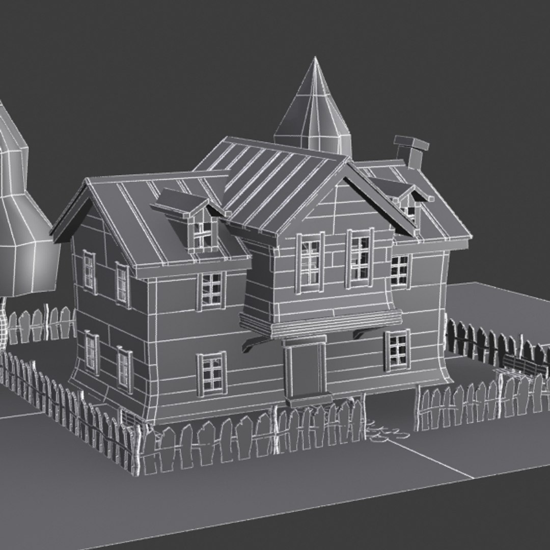 cartoon house toon 3d max