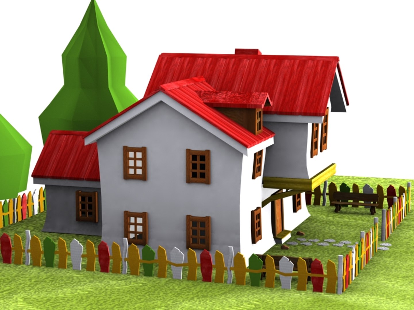 cartoon house toon 3d max