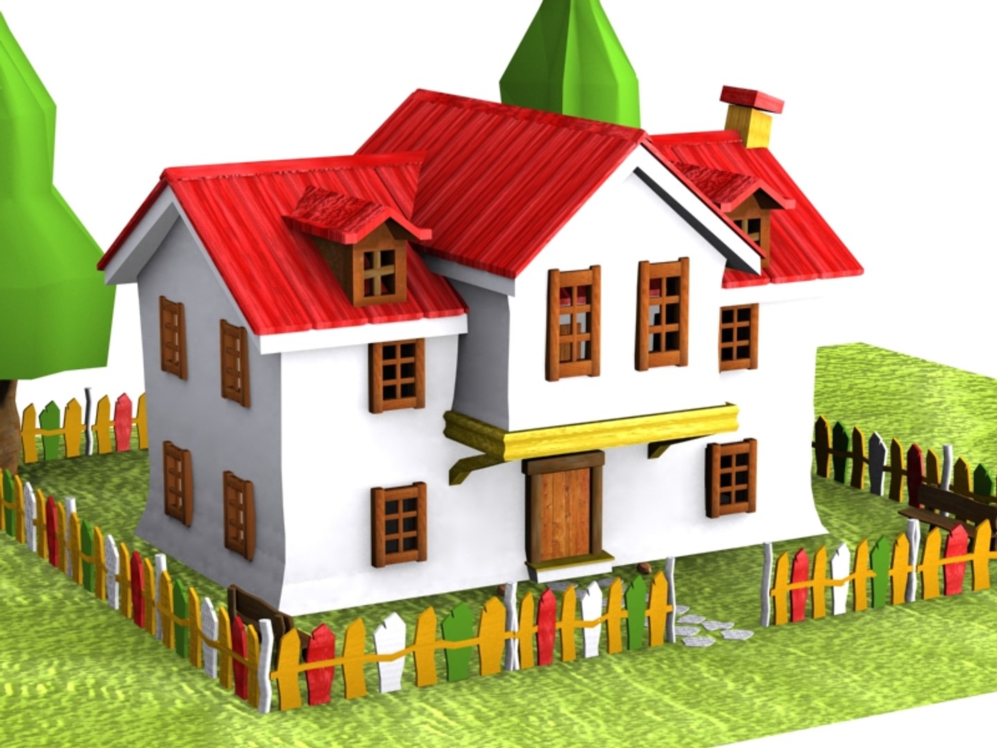 cartoon house toon 3d max