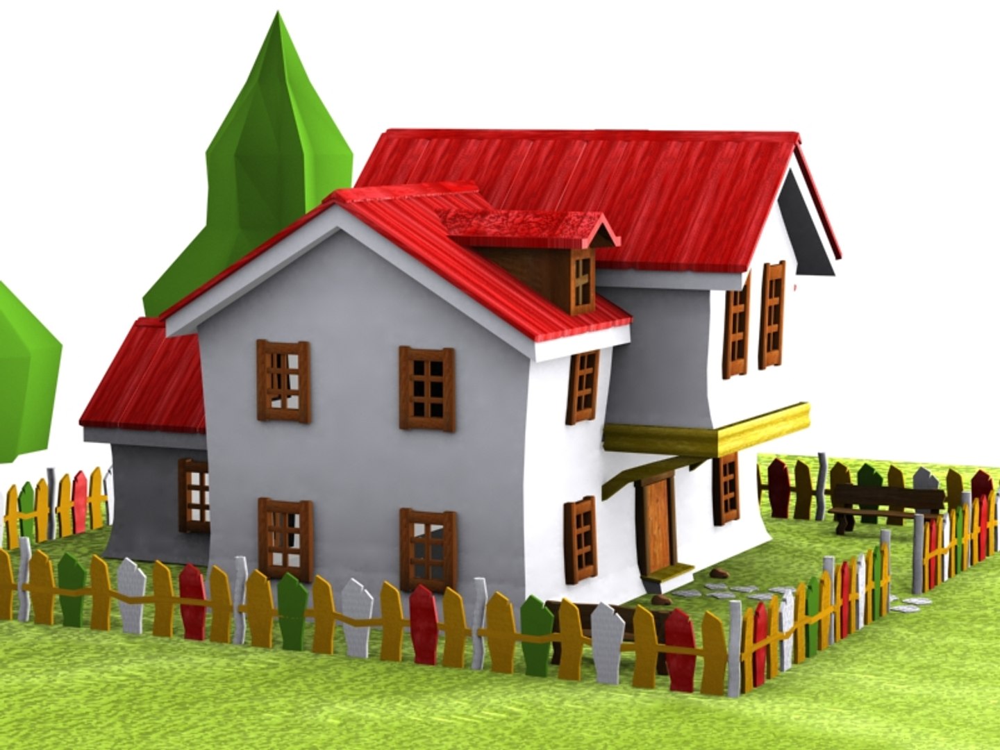 cartoon house toon 3d max