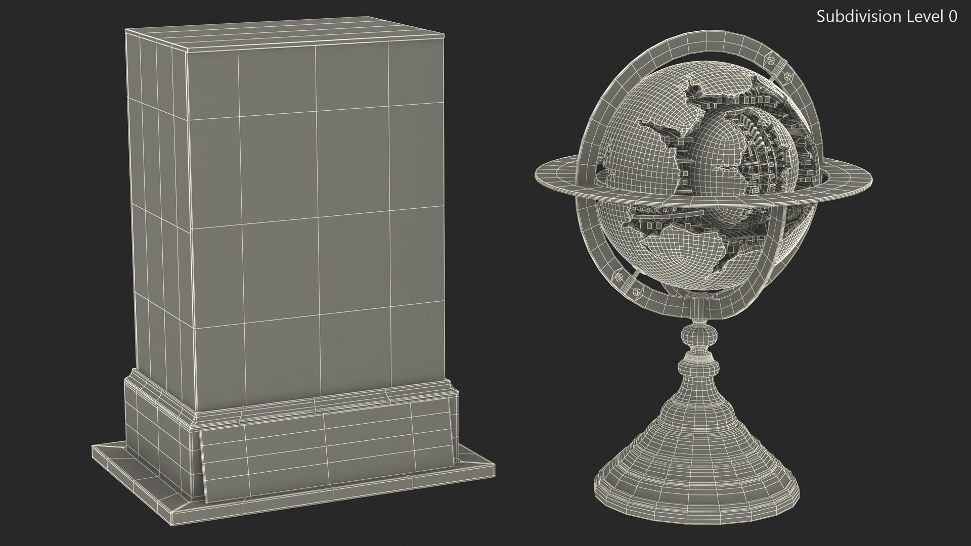 Antique Armillary Sphere In Glass Display Case 3D Model - TurboSquid ...