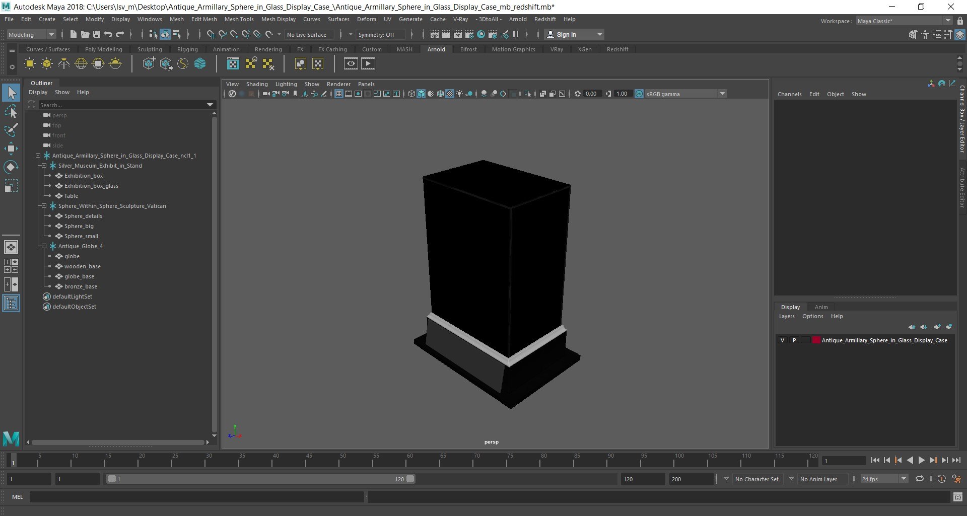 Antique Armillary Sphere In Glass Display Case 3D Model - TurboSquid ...