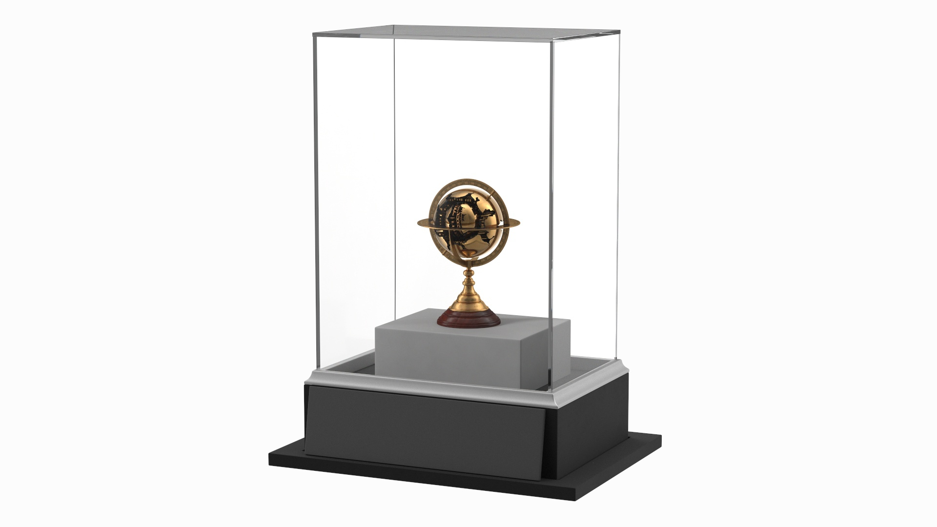 Antique Armillary Sphere In Glass Display Case 3D Model - TurboSquid ...