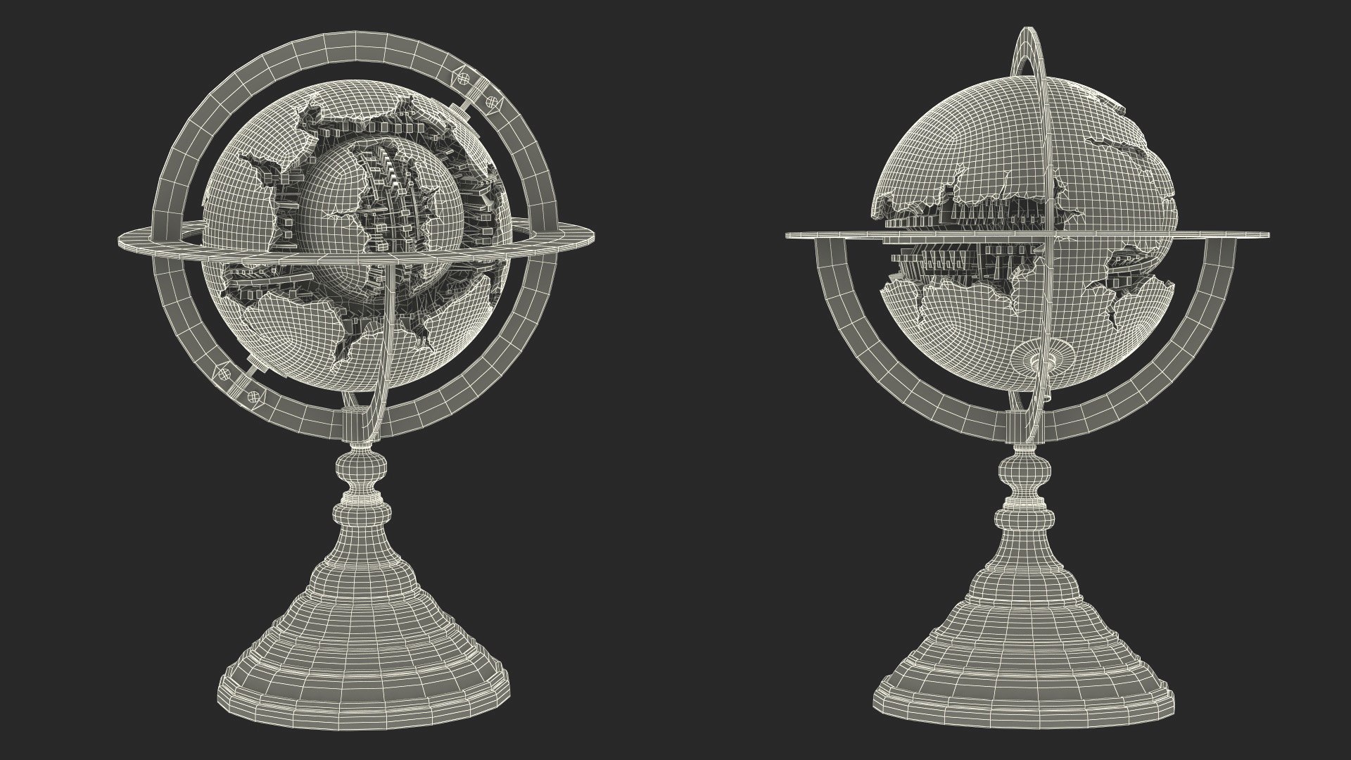 Antique Armillary Sphere In Glass Display Case 3D Model - TurboSquid ...