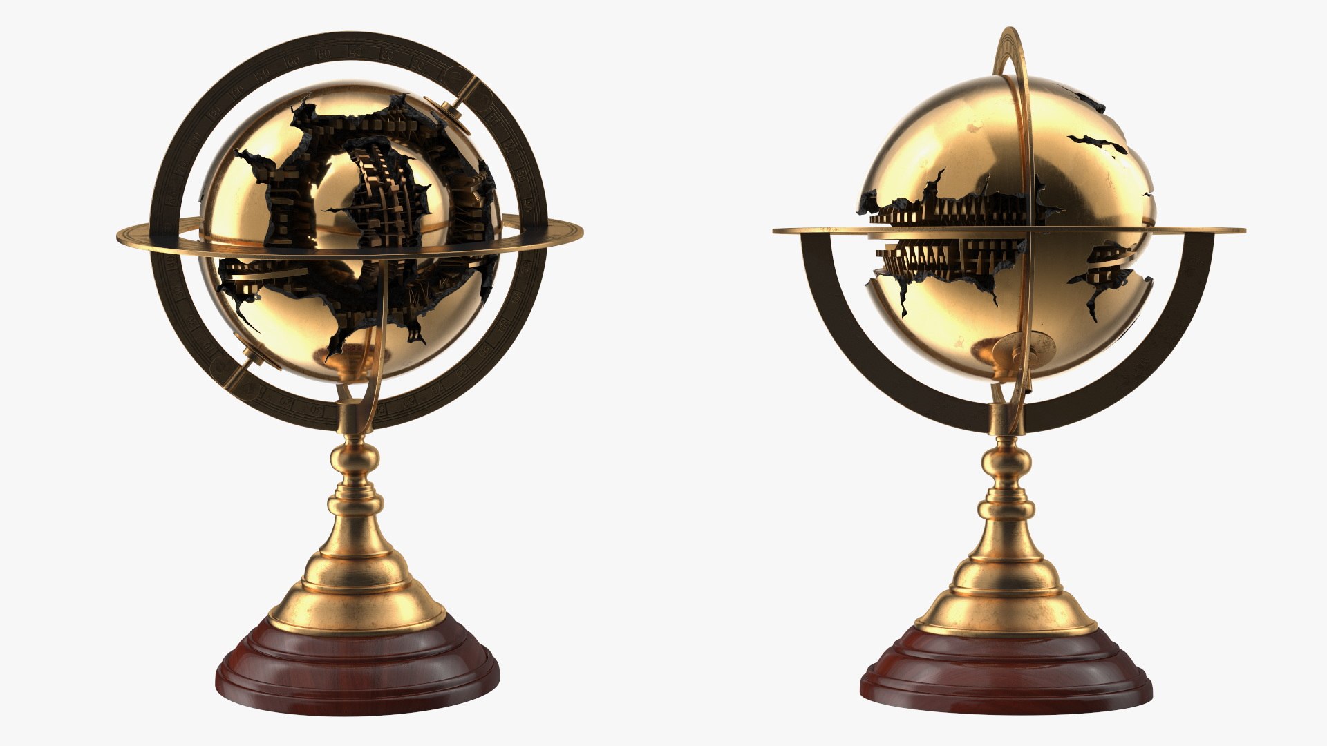 Antique Armillary Sphere In Glass Display Case 3D Model - TurboSquid ...