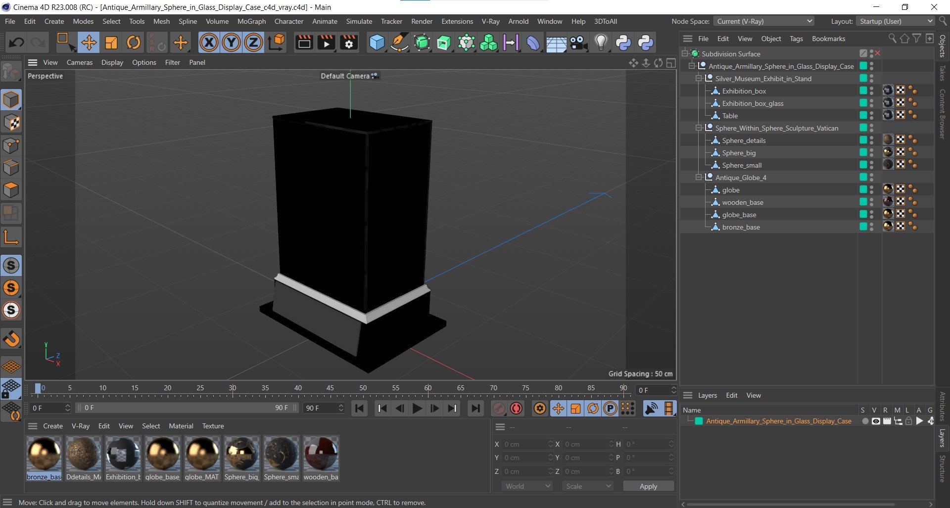Antique Armillary Sphere In Glass Display Case 3D Model - TurboSquid ...