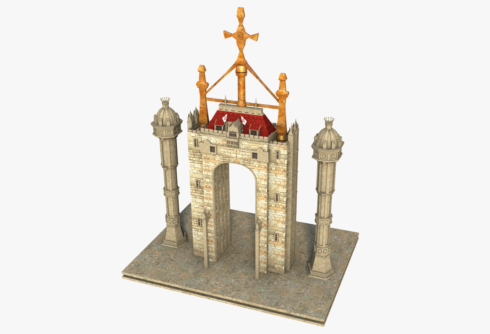 Free Ancient Gate 3D - TurboSquid 2198640
