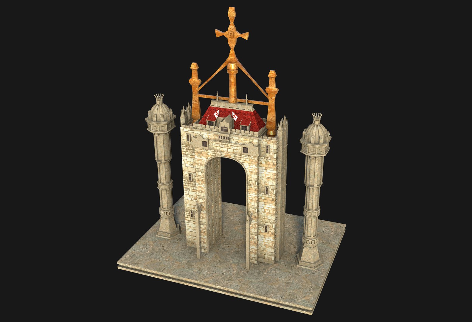 Free Ancient Gate 3D - TurboSquid 2198640