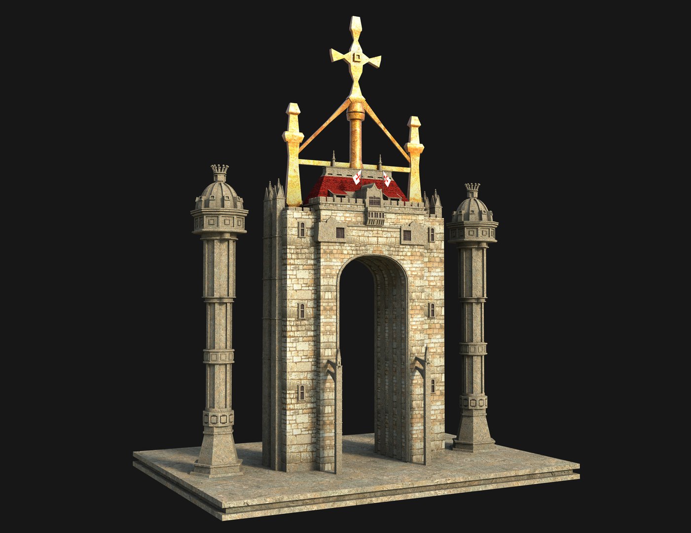 Free Ancient Gate 3D - TurboSquid 2198640
