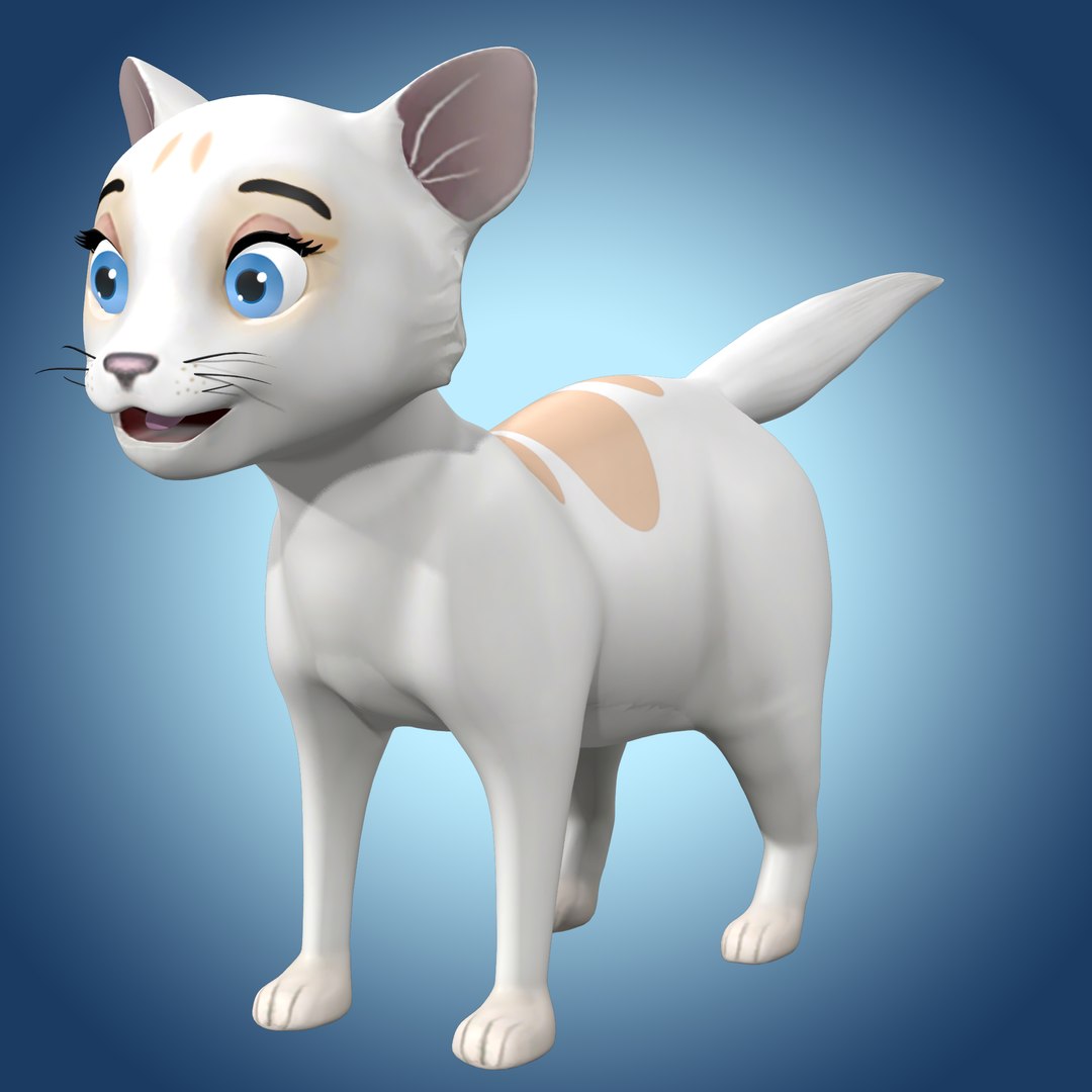 3D Cartoon Cat - TurboSquid 2146017