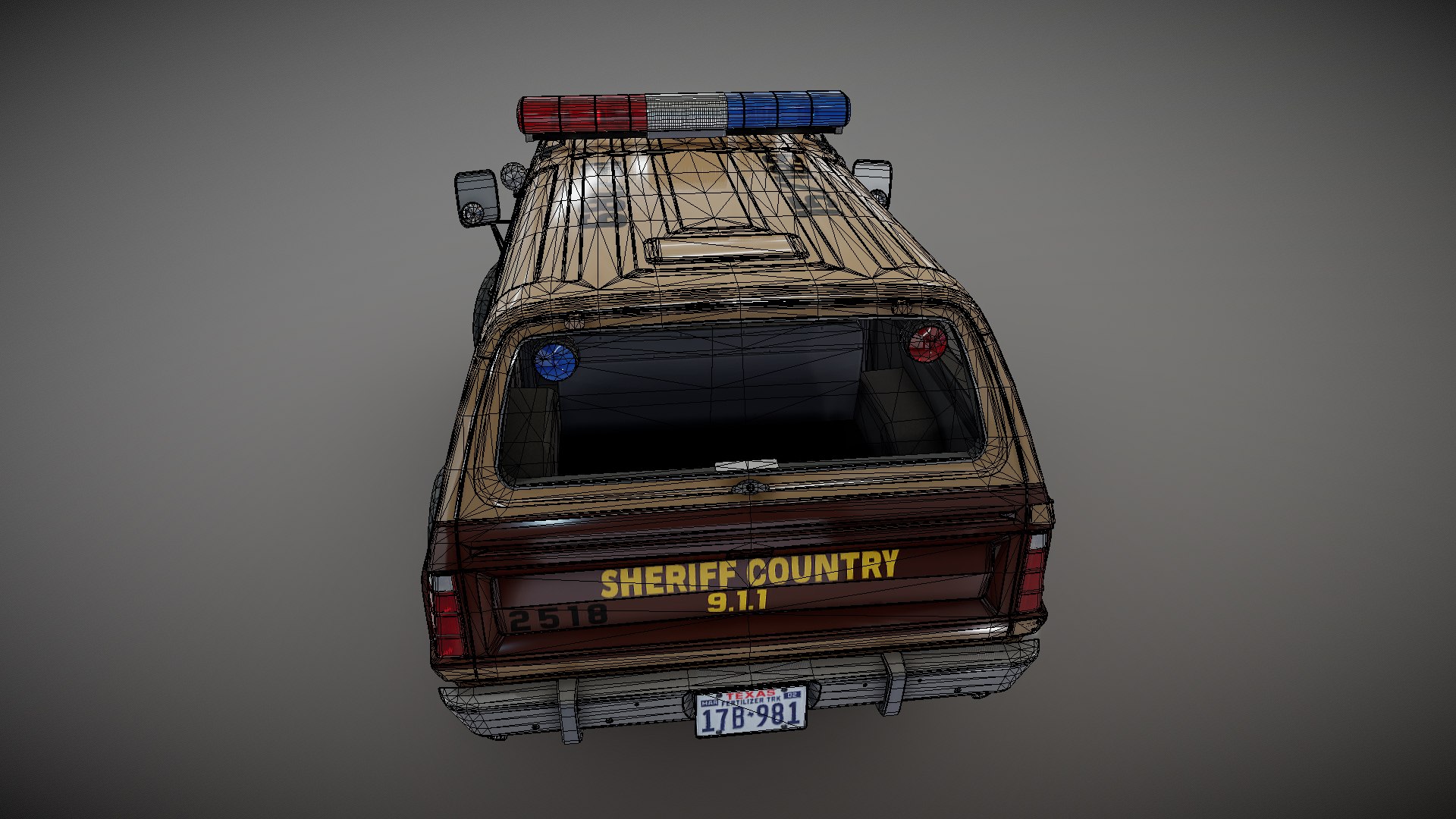 3D model 80s sheriff car PBR - TurboSquid 1895232