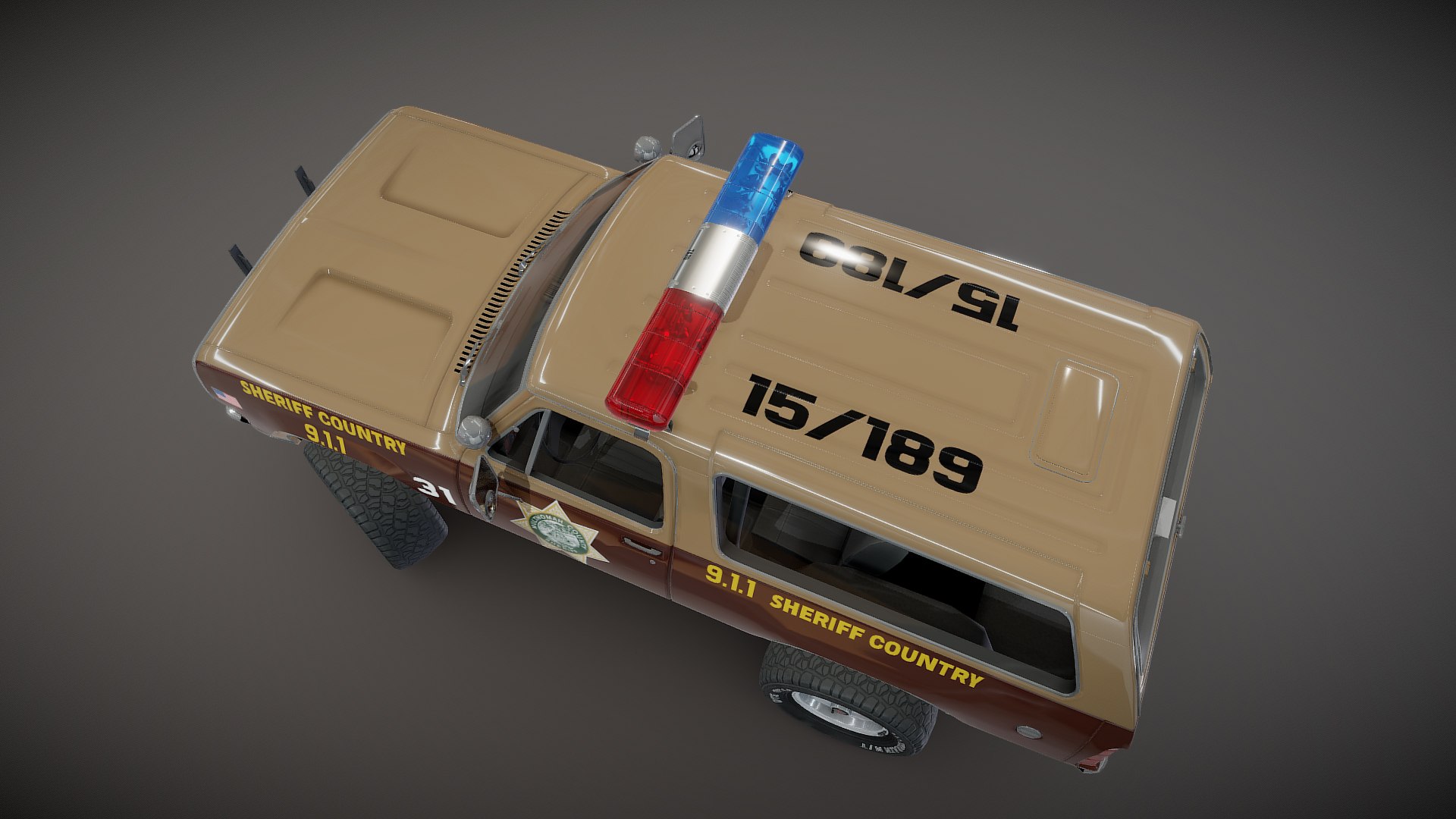 3D model 80s sheriff car PBR - TurboSquid 1895232