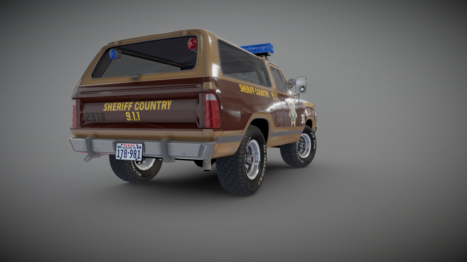 3D model 80s sheriff car PBR - TurboSquid 1895232