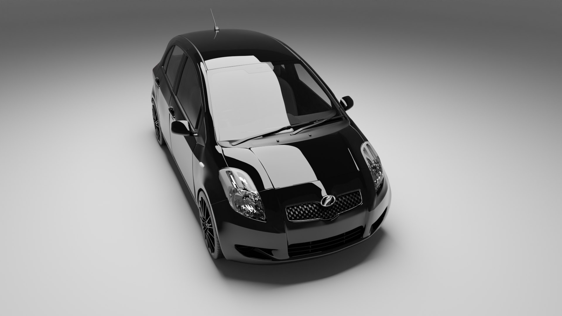 3D TOYOTA VITZ 2006 BLACK Model - TurboSquid 2347679