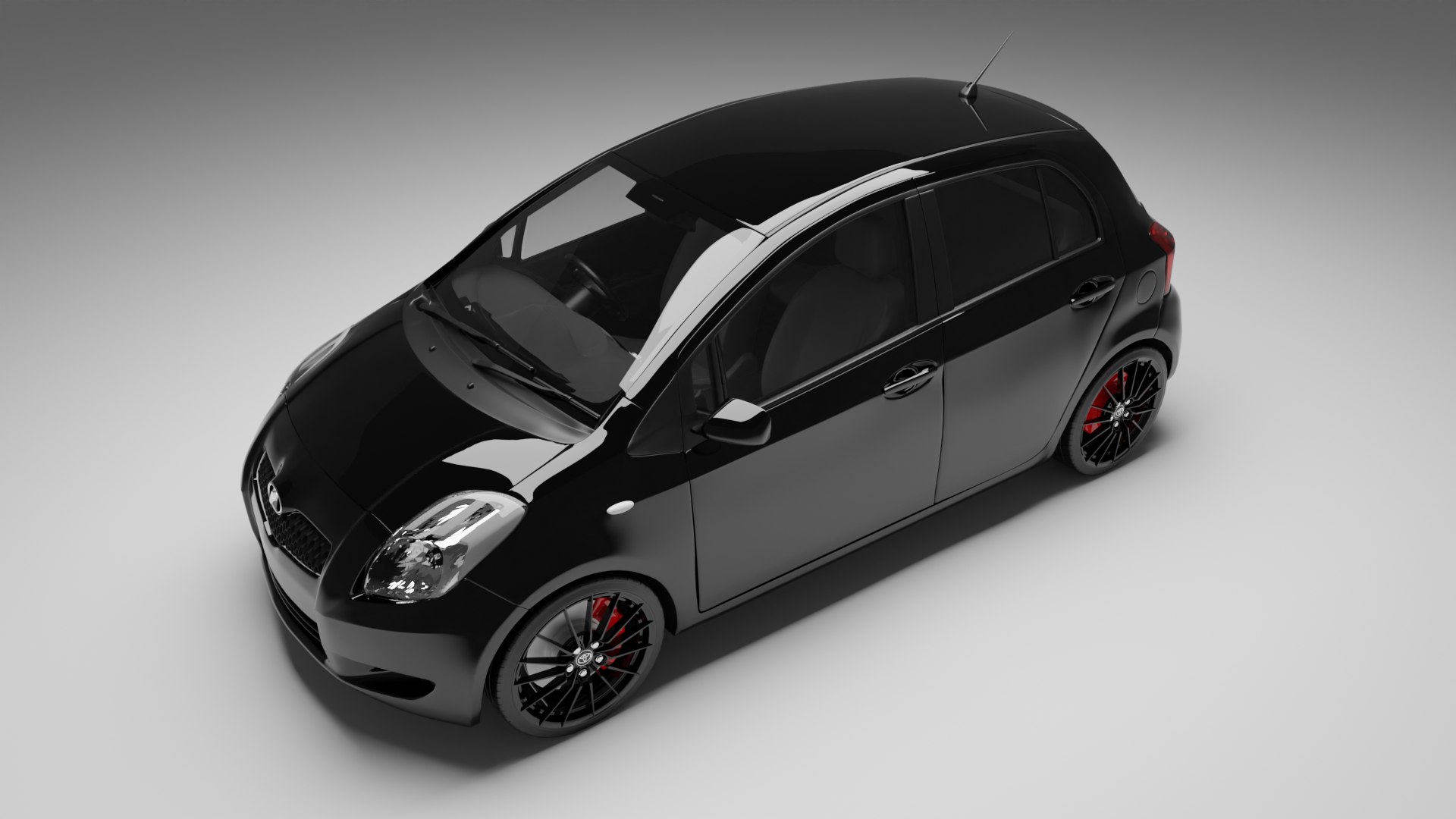 3D TOYOTA VITZ 2006 BLACK Model - TurboSquid 2347679