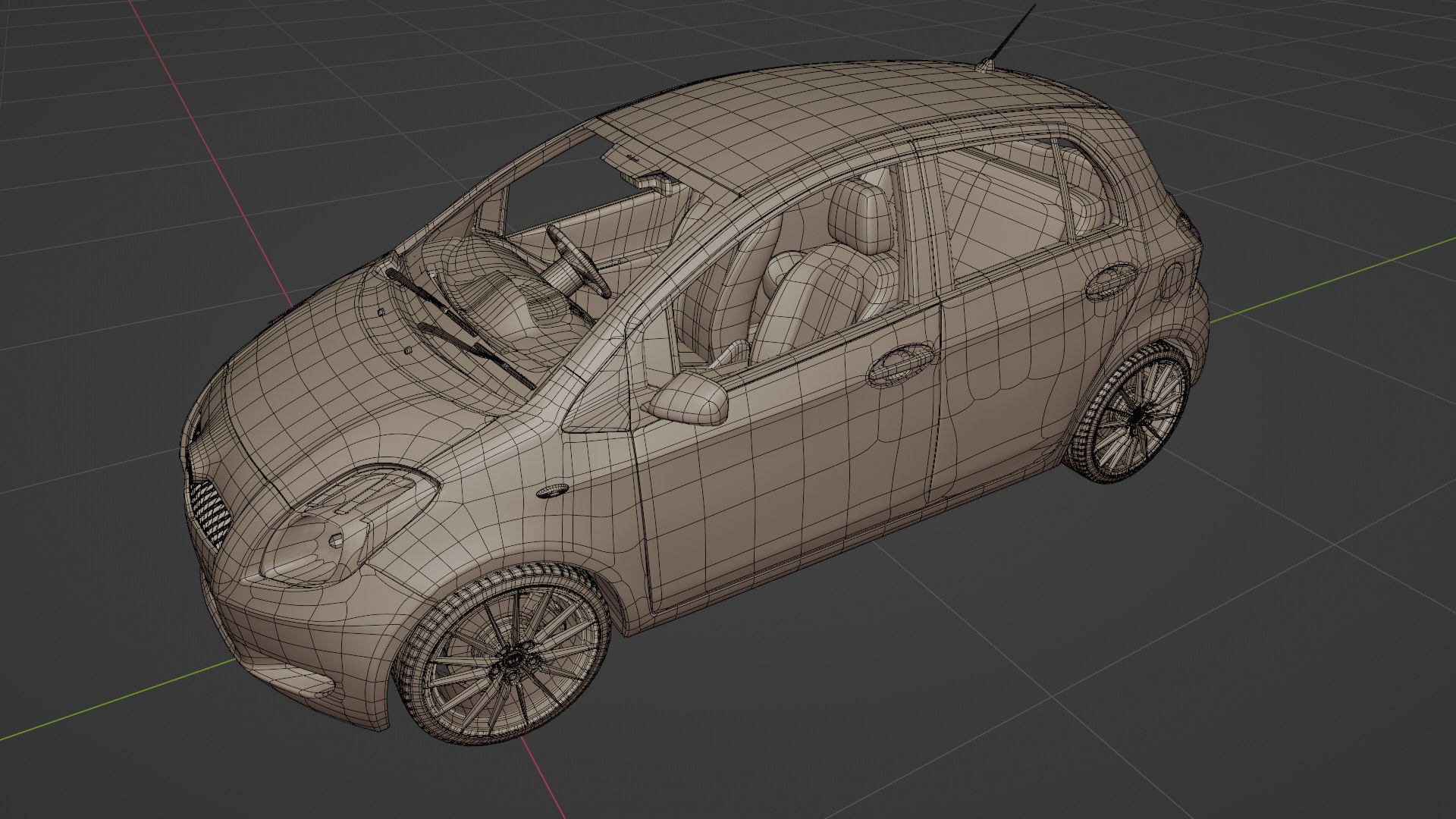 3D TOYOTA VITZ 2006 BLACK Model - TurboSquid 2347679