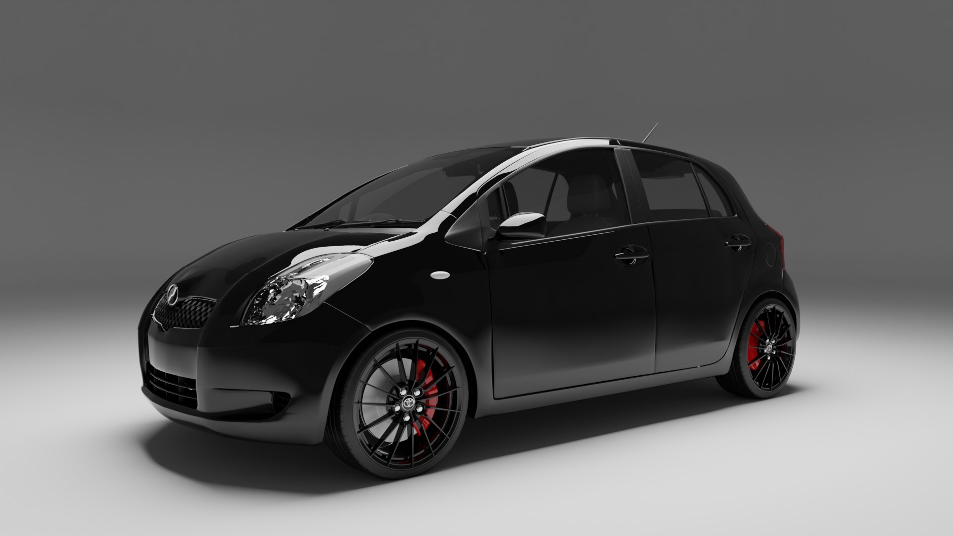 3D TOYOTA VITZ 2006 BLACK Model - TurboSquid 2347679