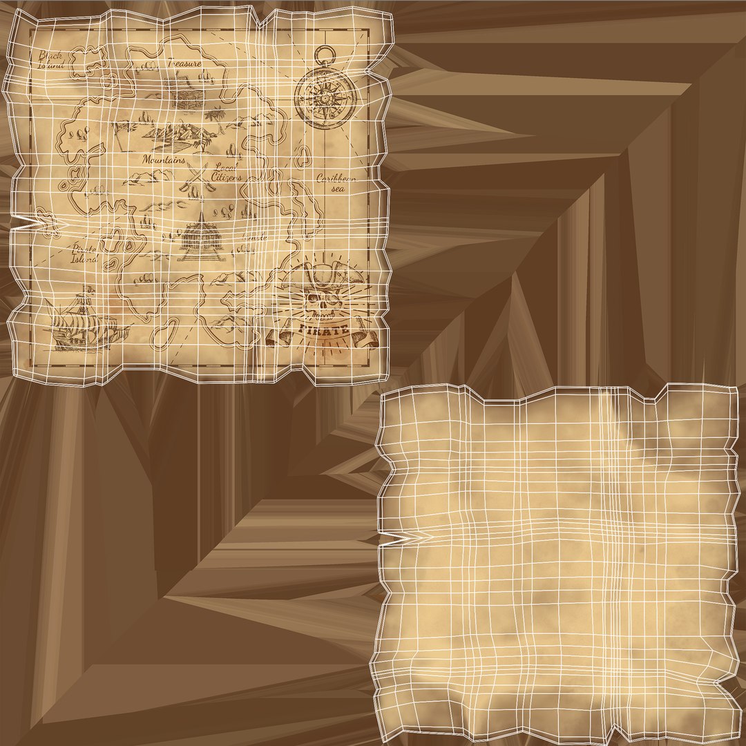 Cartoon Treasure Map 3D - TurboSquid 2180436