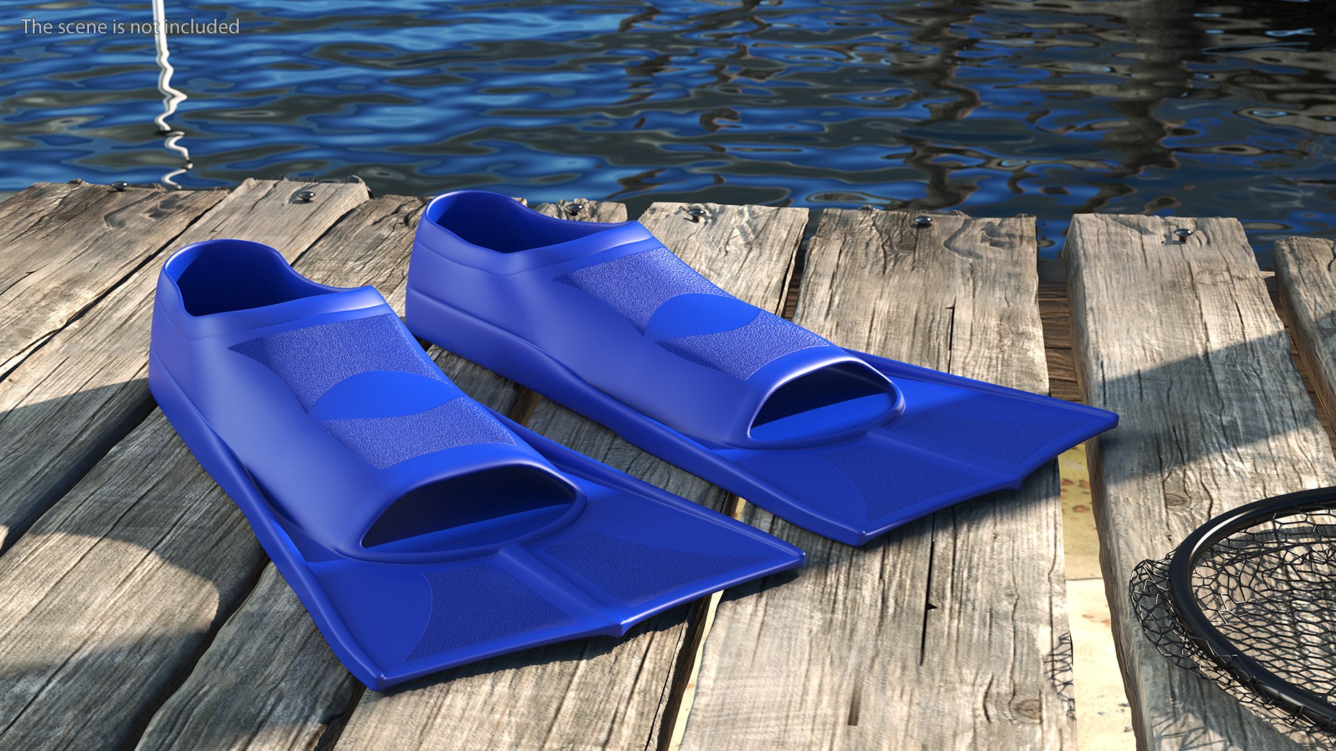 Short Blue Blade Swim Fins Model - TurboSquid 2135127