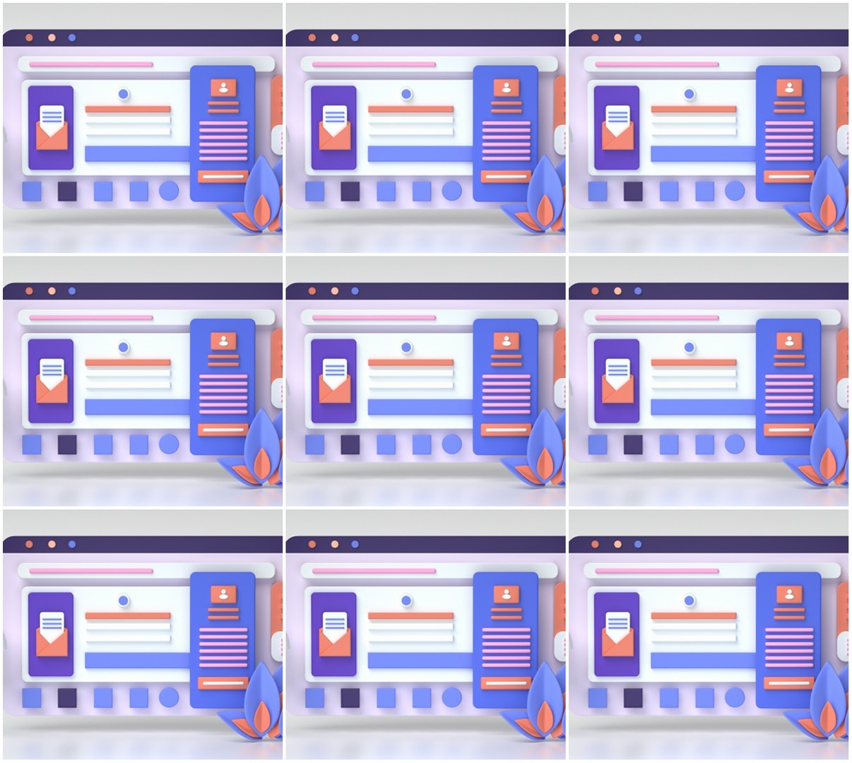 Cartoon elements Cartoon scene TWO-DIMENSIONAL office UI icon animation ...