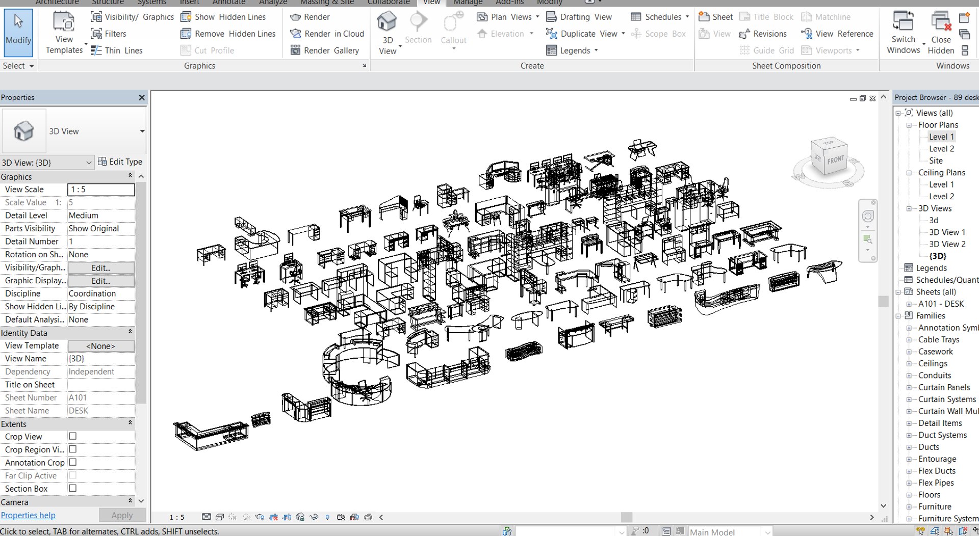 3D Model Revit 2015 89 Desk - TurboSquid 1291059