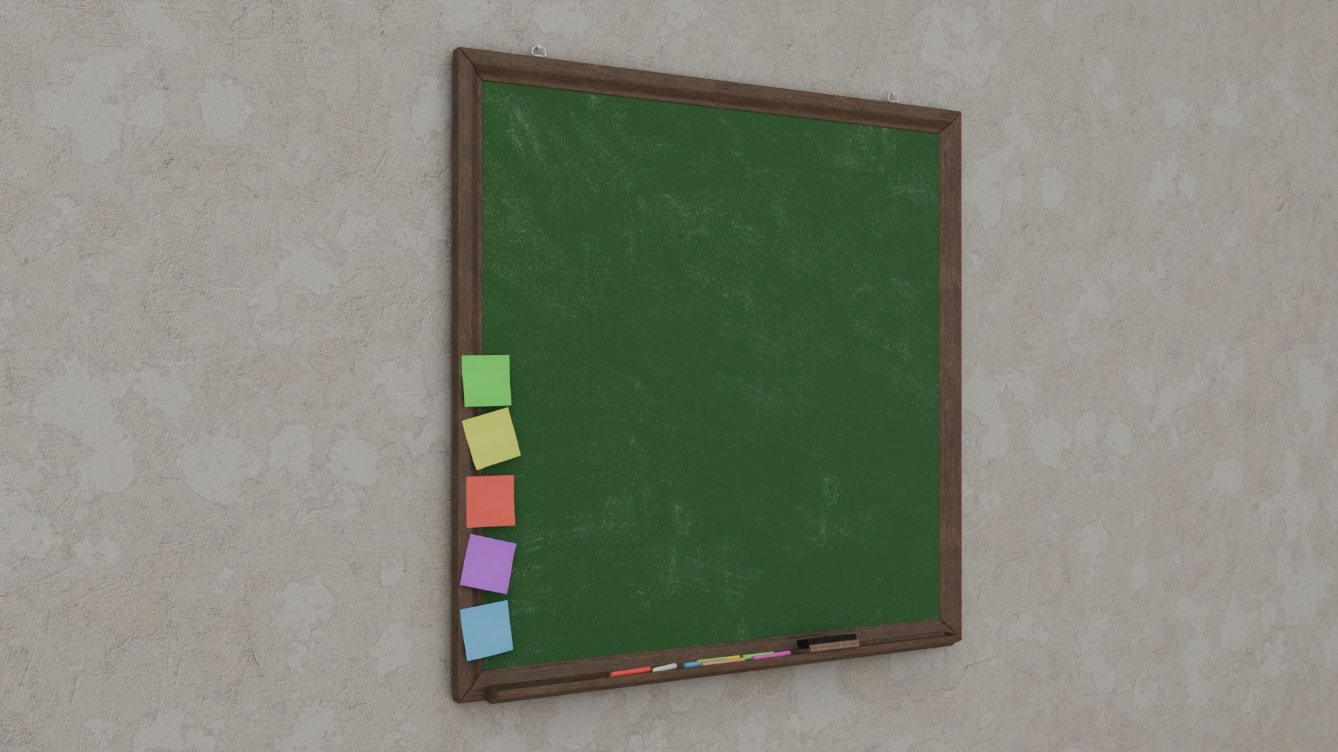 3D Customizable Wall-Mounted Greenboard - Square Wooden Writing Board ...