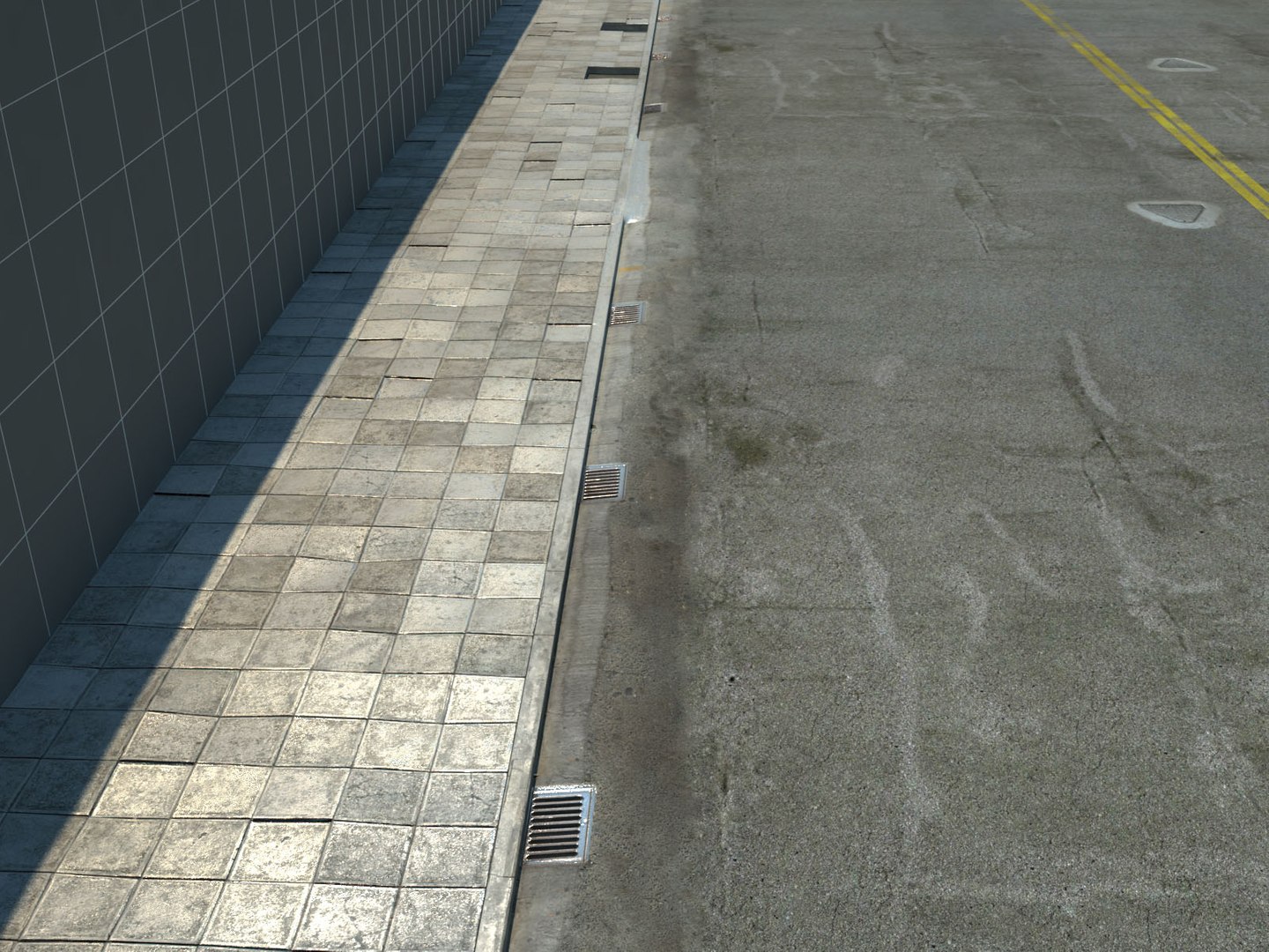 Sidewalks Tileable 3d Model