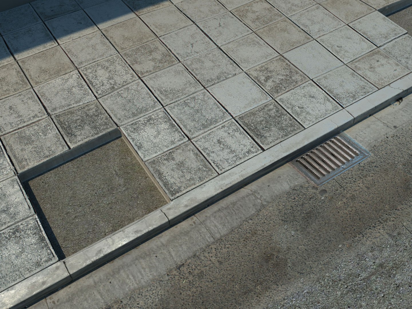 Sidewalks Tileable 3d Model