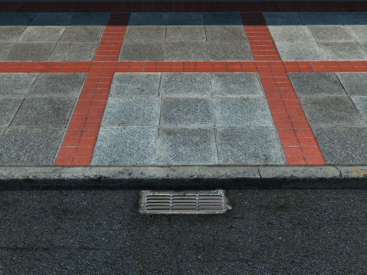 sidewalks tileable 3d model