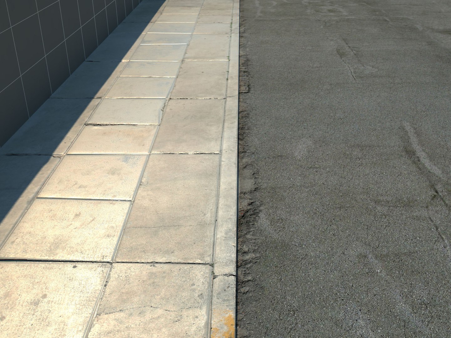 Sidewalks Tileable 3d Model