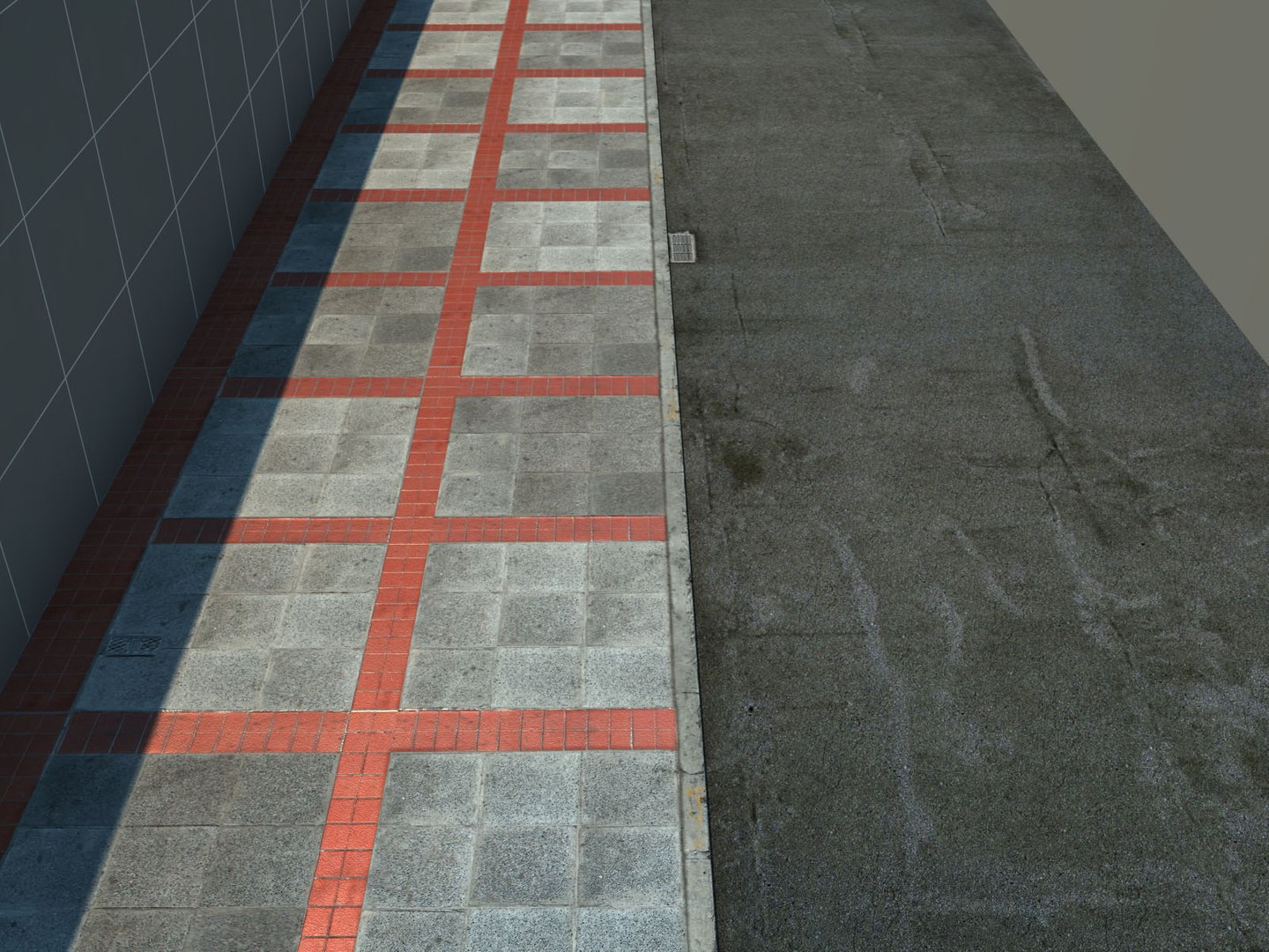 sidewalks tileable 3d model