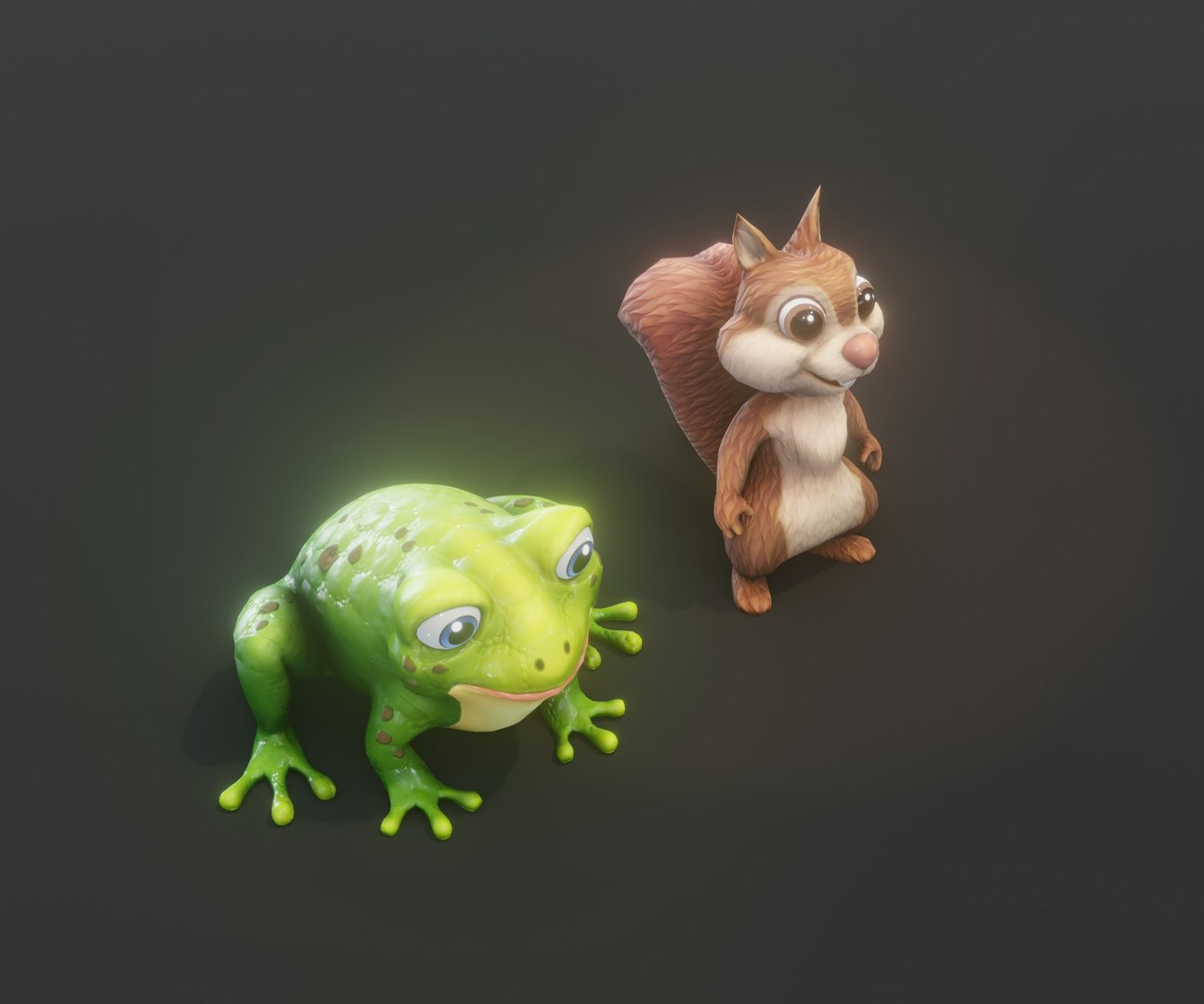 Animated Squirrel And Frog Low-poly 3D Model 3D Model - TurboSquid 2228116