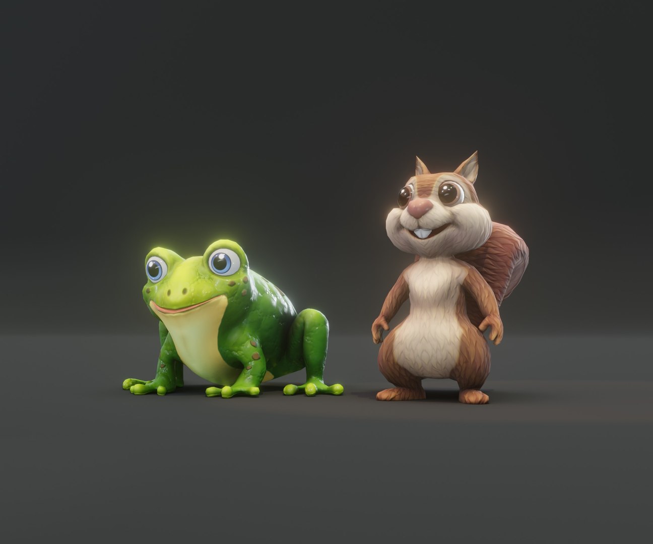 Animated Squirrel And Frog Low-poly 3D Model 3D Model - TurboSquid 2228116