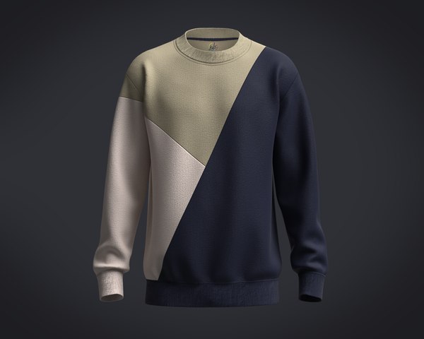 modelo 3d Sweatshirt Color Blocked - TurboSquid 1938317