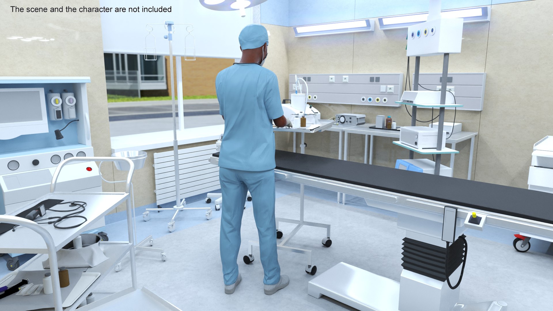Surgeon Uniform Scrubs With Stethoscope 3D Model - TurboSquid 2199209