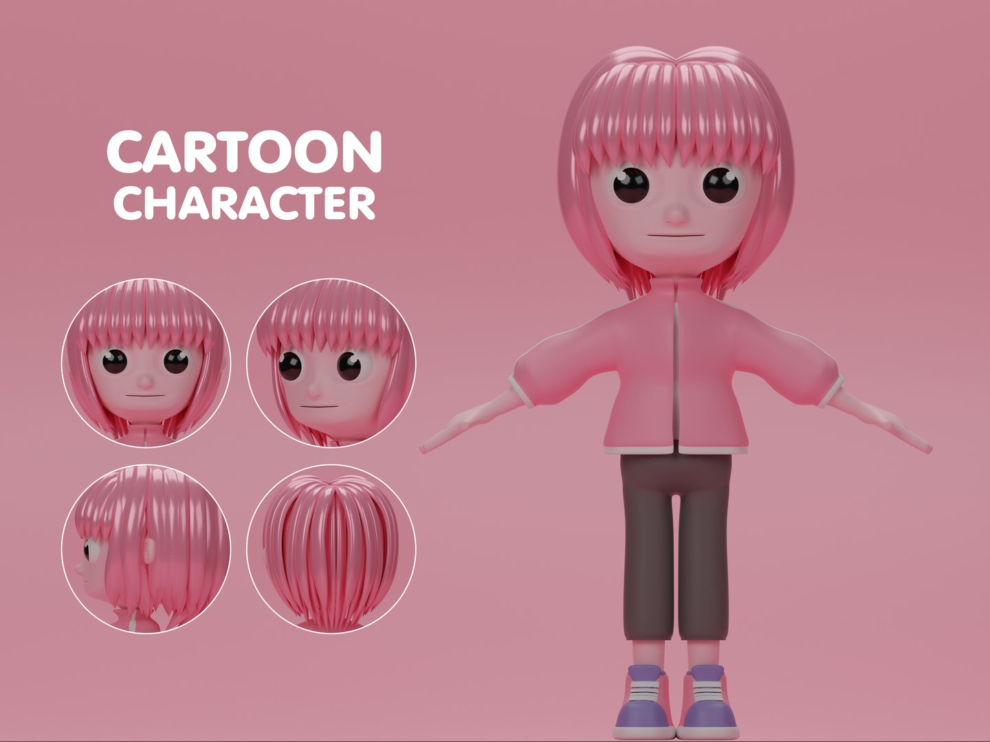 Female Cartoon Characters Base Mesh 3D - TurboSquid 1739826