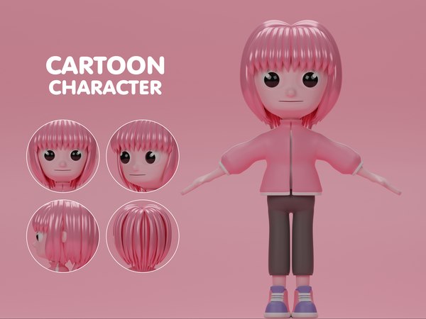 Female cartoon characters base mesh 3D - TurboSquid 1739826