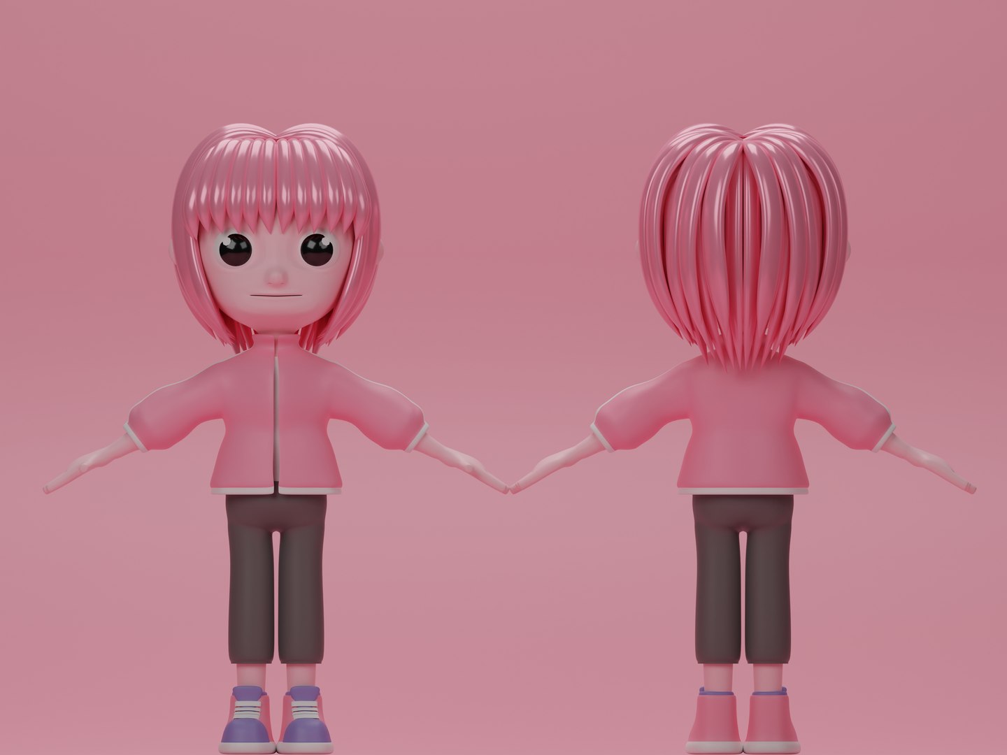 Female Cartoon Characters Base Mesh 3D - TurboSquid 1739826