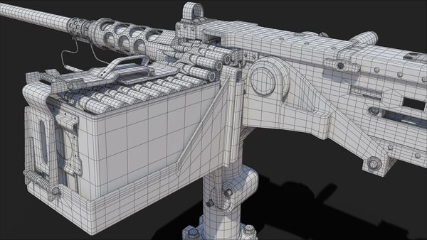 3d m2 browning machine gun model