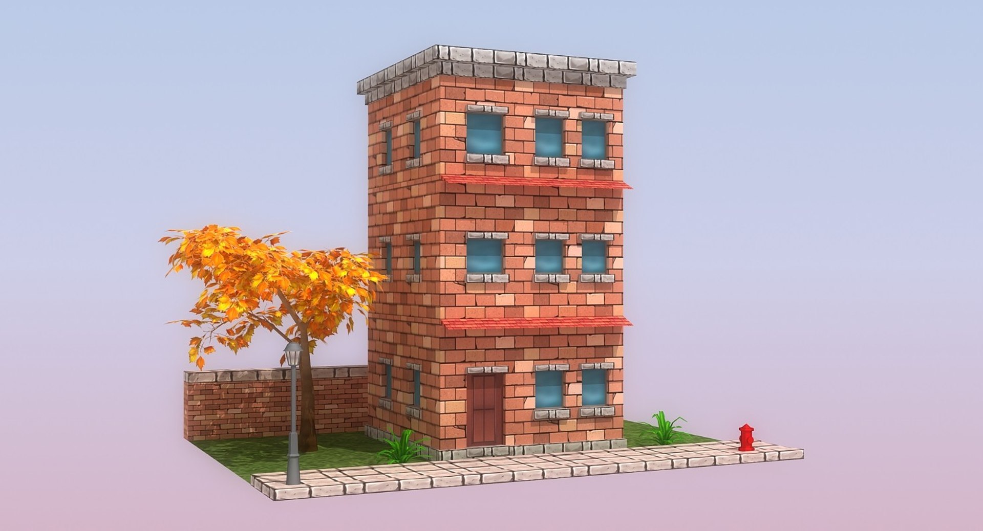 3d Model Stylized Cartoon Building