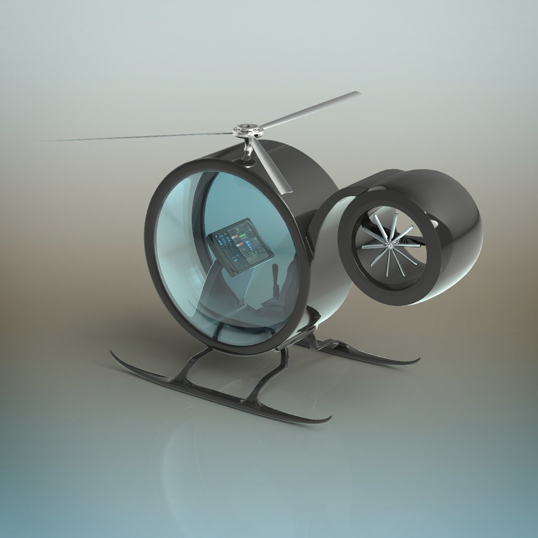 Futuristic Helicopter 3D Model - TurboSquid 1388876