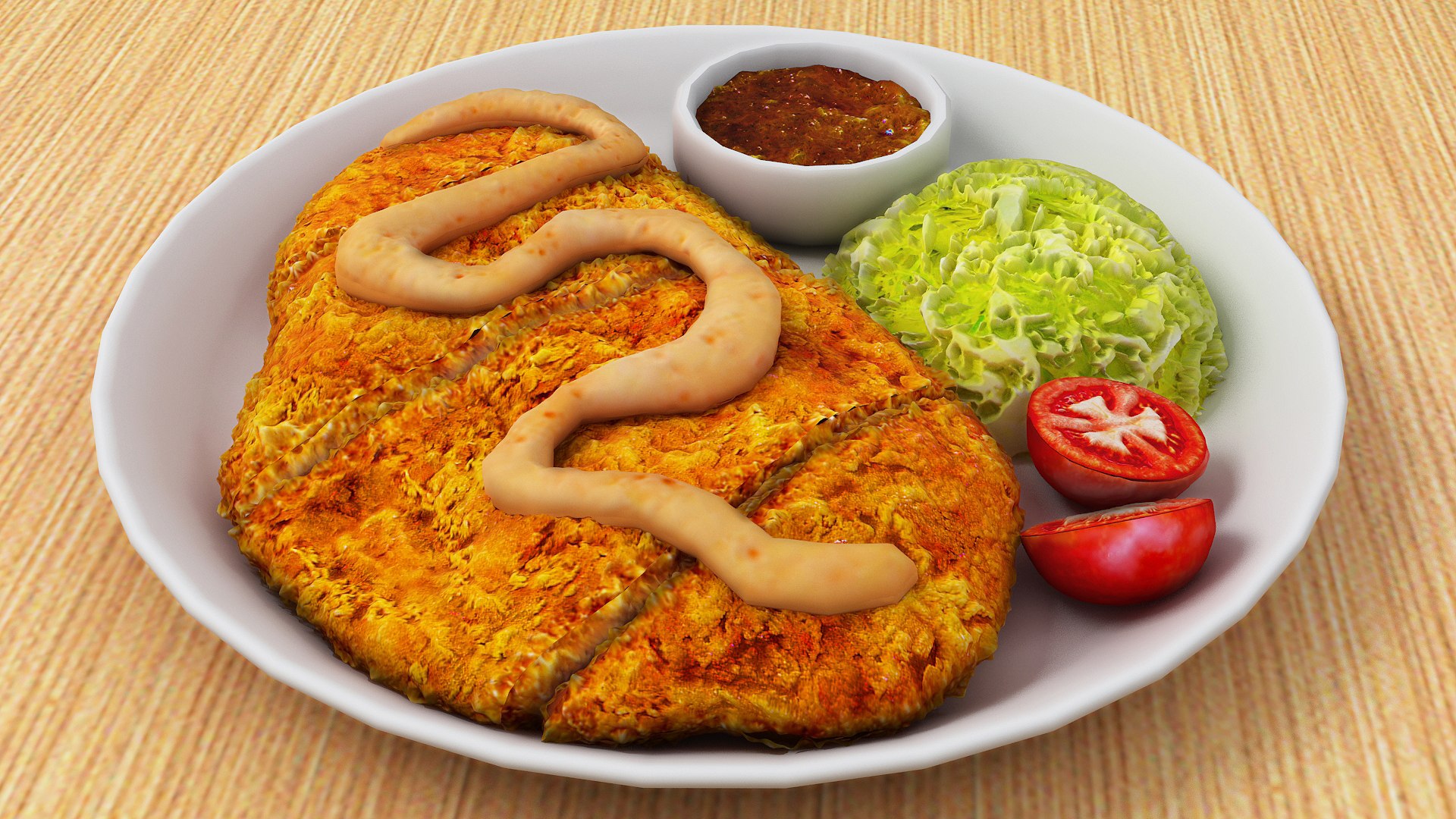 3D Model Tonkatsu Japanese Chicken Chop - TurboSquid 1925770
